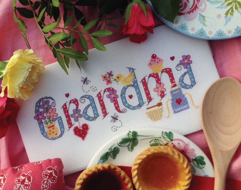GRANDMA - Customisable Cross Stitch Chart - Digital Format PDF Pattern ...