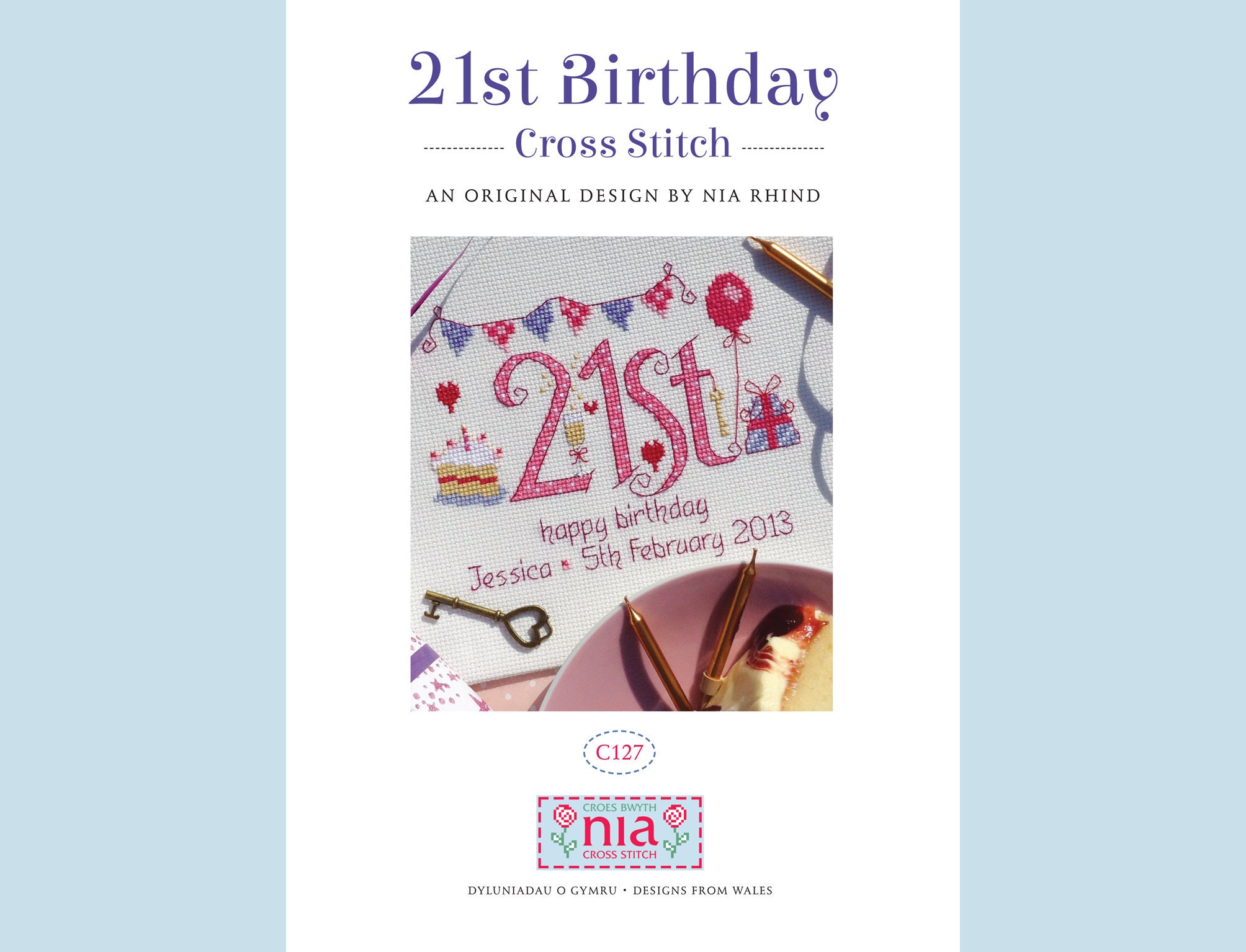 21st Birthday (numbers) - Customisable Cross Stitch Chart - Digital ...