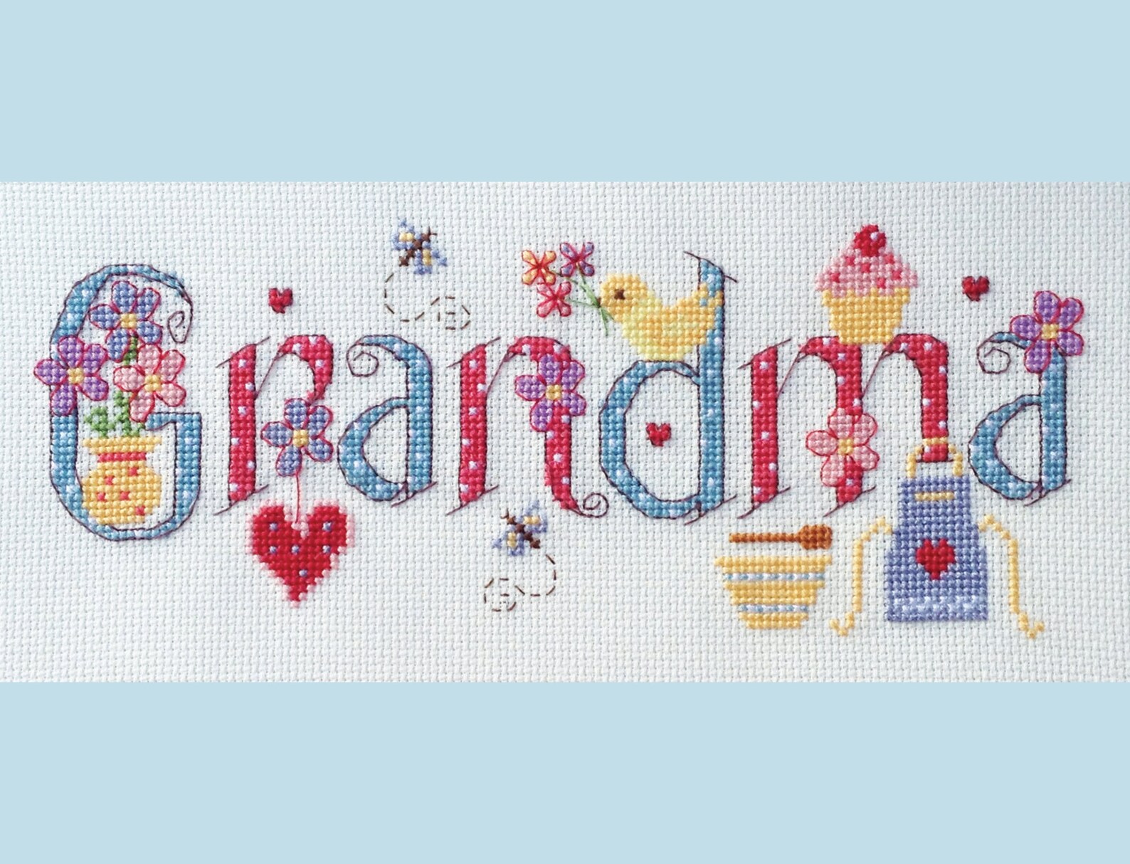 GRANDMA - Customisable Cross Stitch Chart - Digital Format PDF Pattern ...