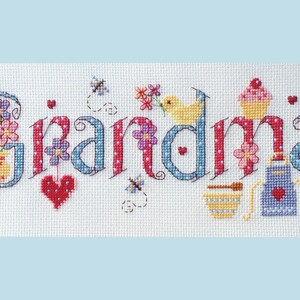 GRANDMA - Customisable Cross Stitch Chart - Digital Format PDF Pattern ...