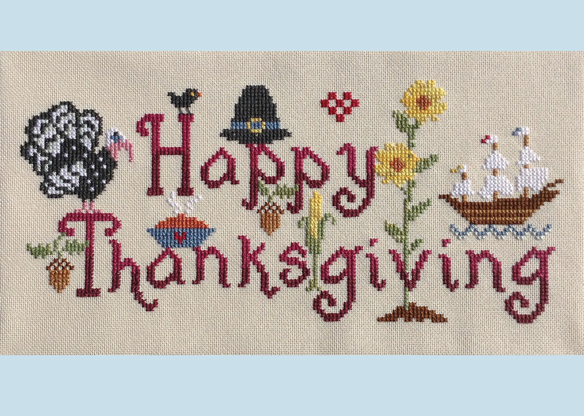 Happy Thanksgiving Cross Stitch Instant Download Pdf Pattern - Etsy