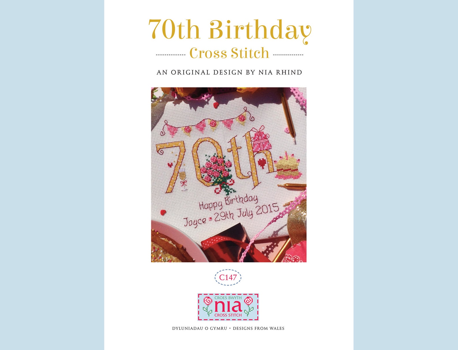 70th Birthday numbers Customisable Cross Stitch Chart | Etsy