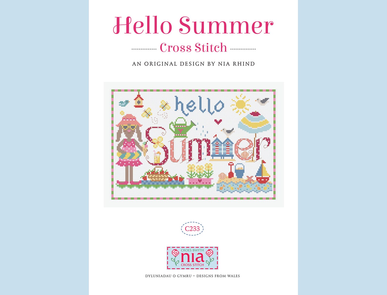 Hello Summer Cross Stitch Digital Format PDF Pattern - Etsy