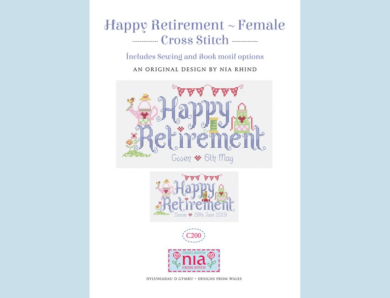 Happy Retirement Customisable Cross Stitch CHART or KIT | Etsy