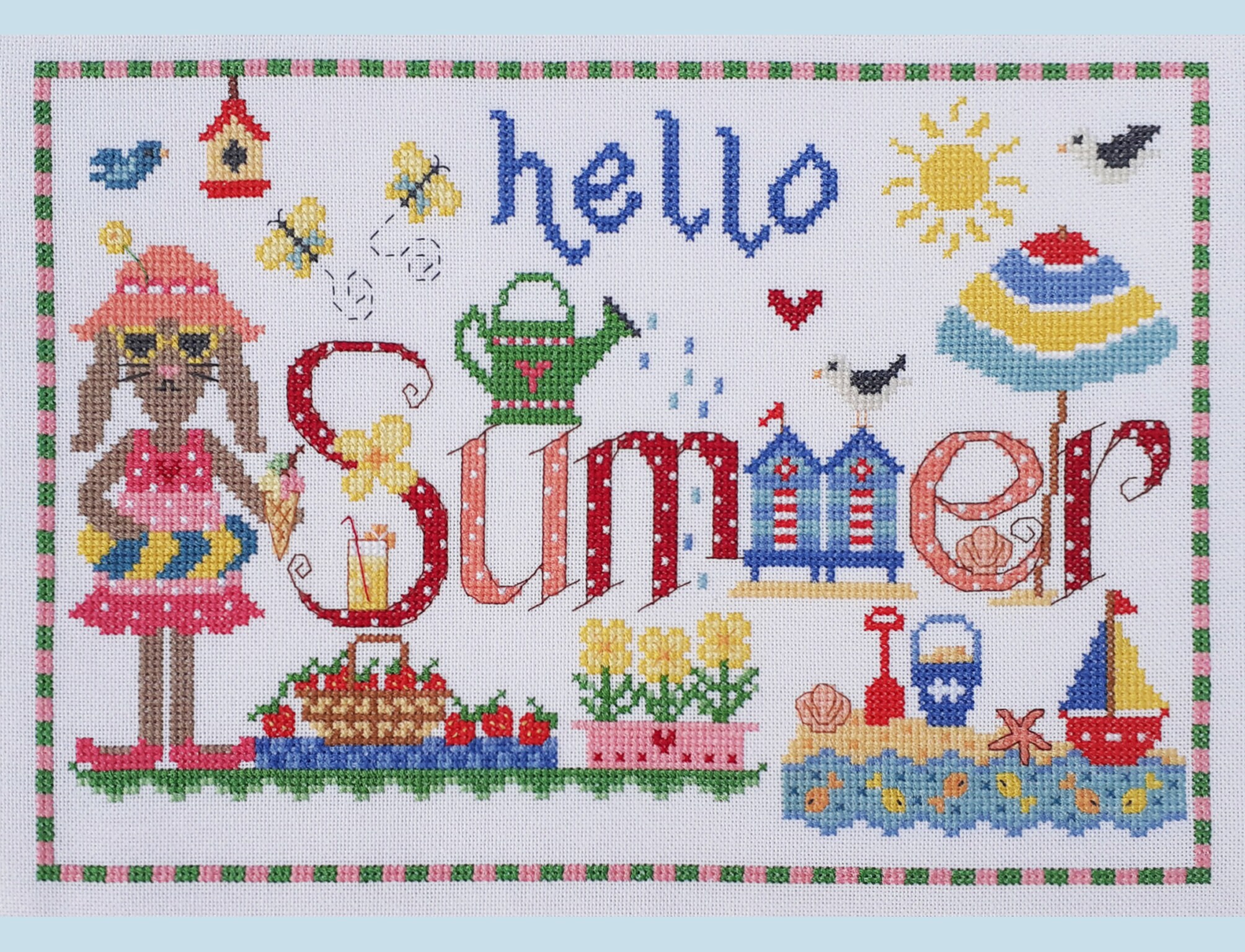 Hello Summer Cross Stitch Printed CHART or KIT - Etsy