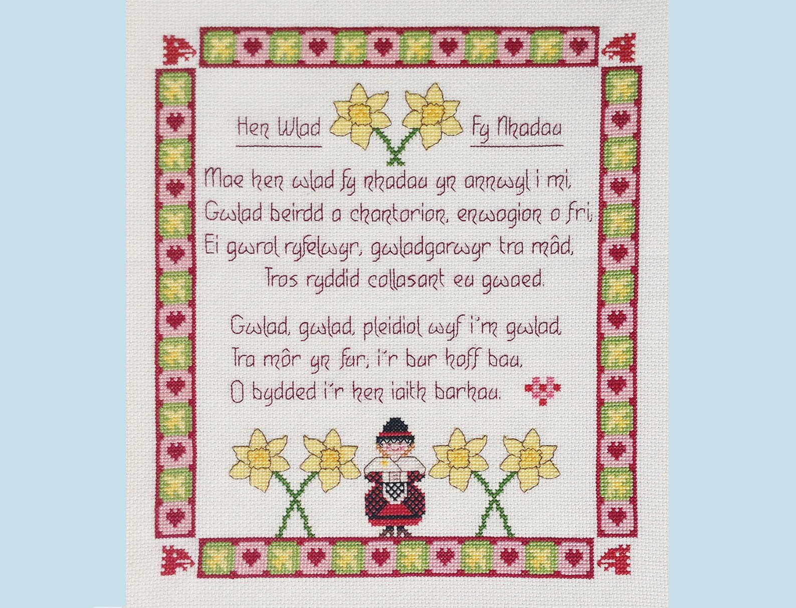Welsh National Anthem anthem Genedlaethol Cymru Cross Stitch - Etsy UK