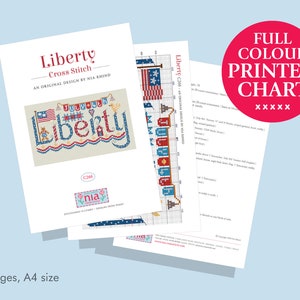 Liberty Chart Kit Cross Stitch Independence Day July 4th America - Etsy