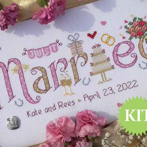 Scandi Heart Wedding Cross Stitch Kit - Etsy