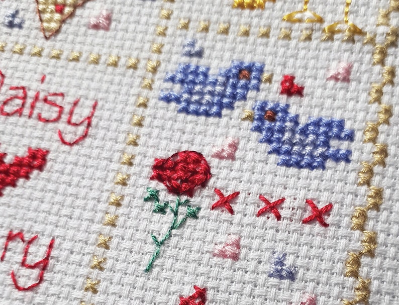 Engagement Card Digital PDF Cross Stitch Pattern - Customisable With ...