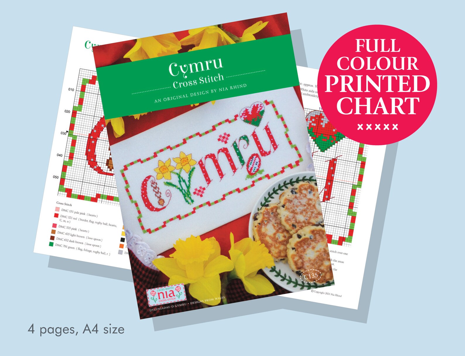 Cymru wales Cross Stitch Printed PATTERN or KIT - Etsy UK