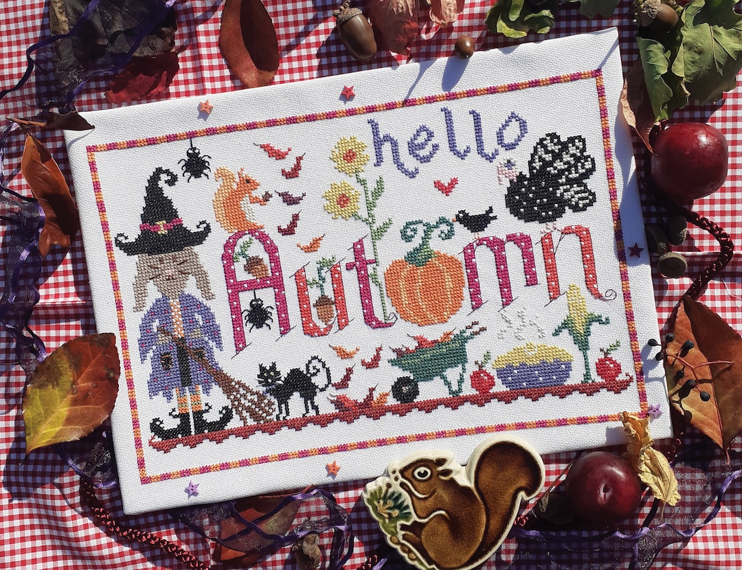 Hello Autumn Cross Stitch - Digital Format PDF Pattern - Etsy