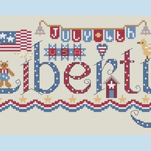 Liberty Chart Kit Cross Stitch Independence Day July 4th America - Etsy