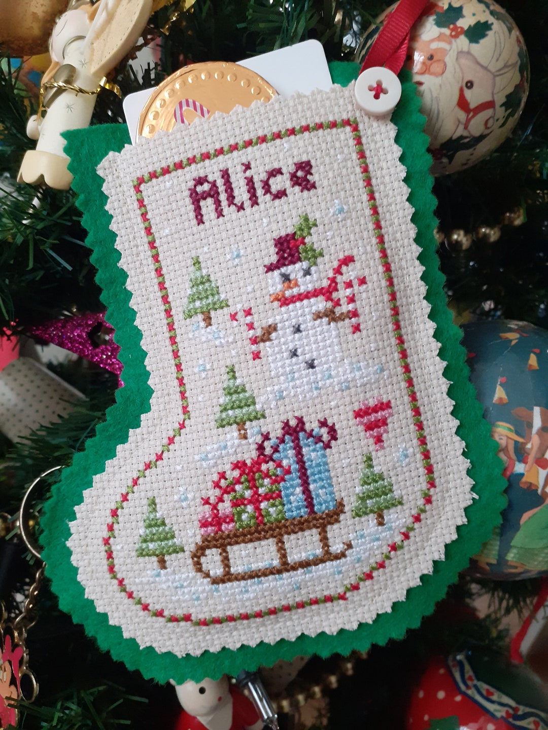 Mini Christmas Stocking Chart Kit Pattern Cross Stitch - Etsy