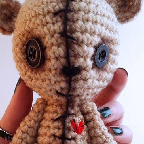 Voodoo Doll Cute Teddy Bear Crochet Amigurumi Plush - Etsy