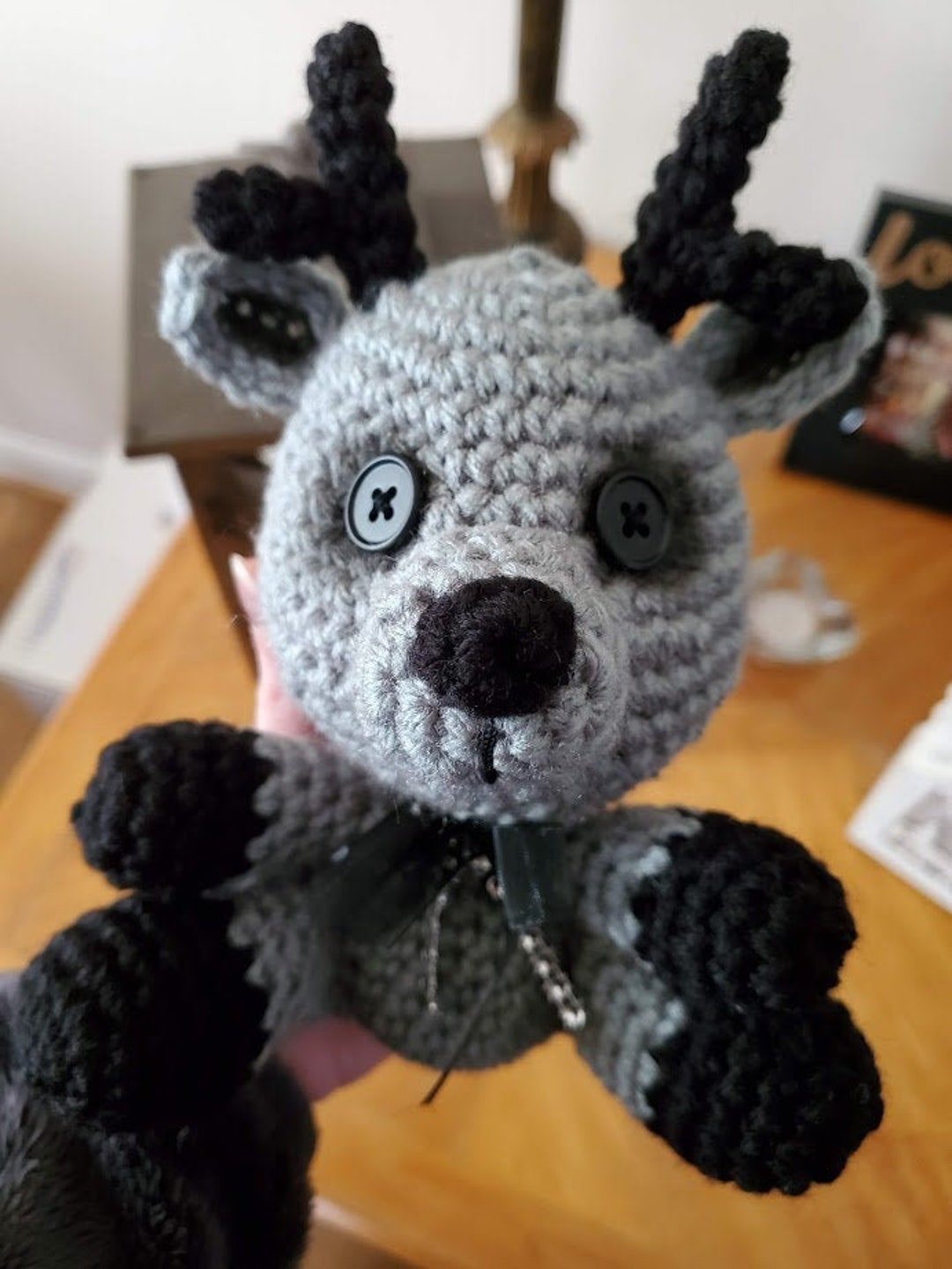 Stuffed Animal Plush Reindeer Goth Decor Crochet Amigurumi Horror Doll ...