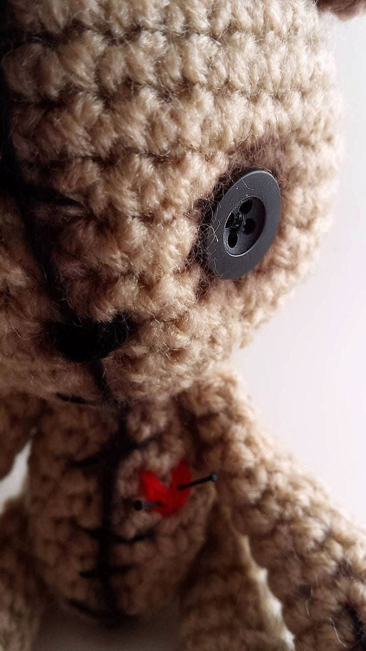 Voodoo Doll Cute Teddy Bear Crochet Amigurumi Plush | Etsy