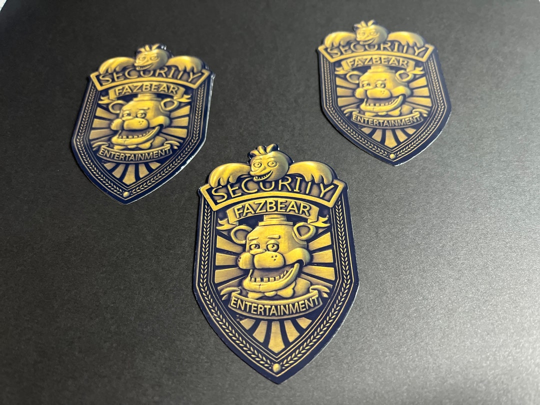 Five Nights at Freddy's Security Badge FNAF Fazzbear Chica Foxy Bonnie ...