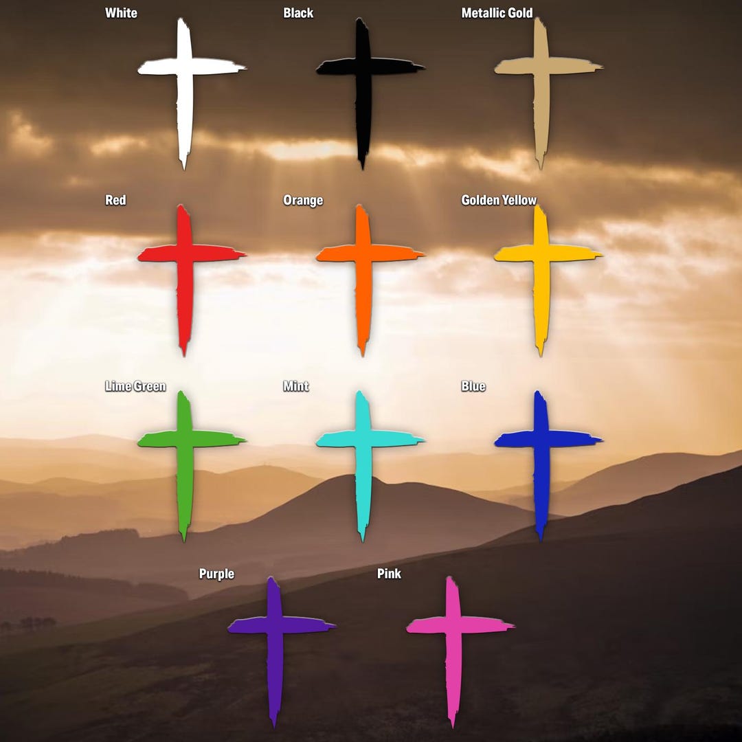 Distressed Christian Cross Vinyl Decal – Car Window Faith Sticker ...