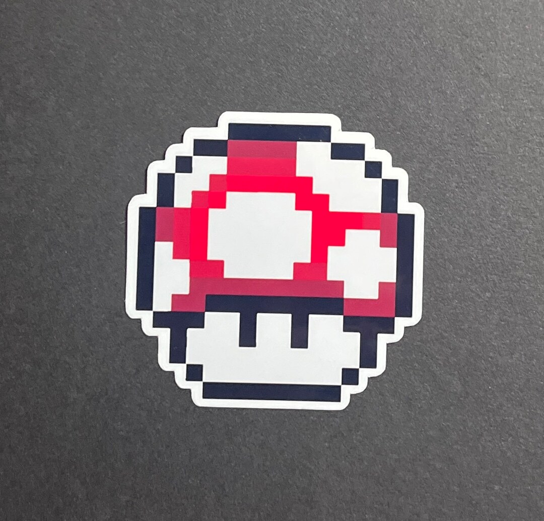 Mario Bros. Red Toadstool Waterproof Sticker Super Mario Brothers ...