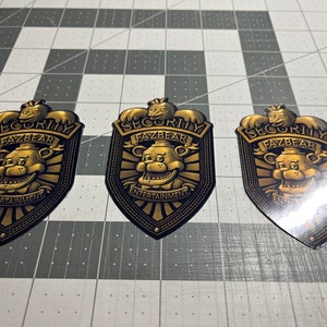 Five Nights at Freddy's Security Badge FNAF Fazzbear Chica Foxy Bonnie ...