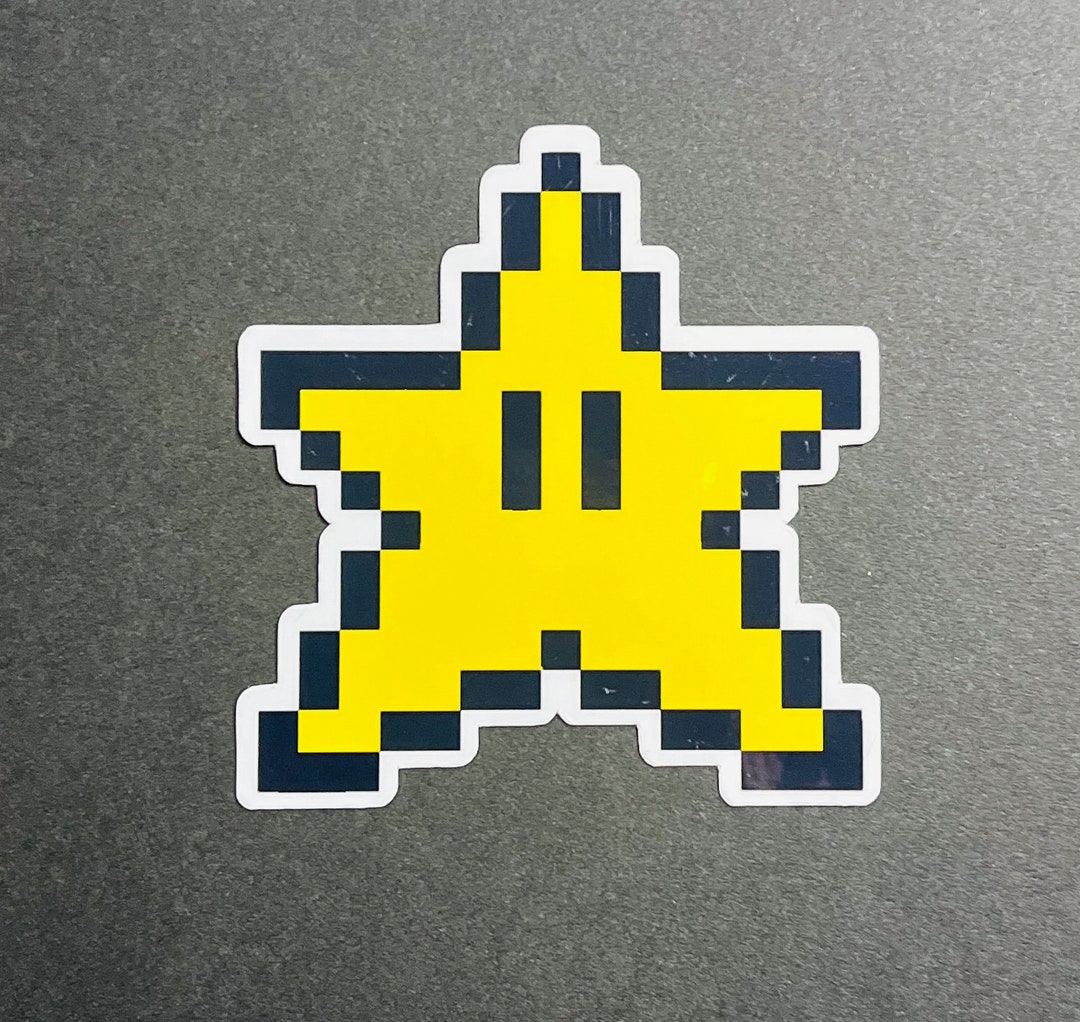 Mario Bros. Super Star Waterproof Sticker Super Mario Brothers Decals ...