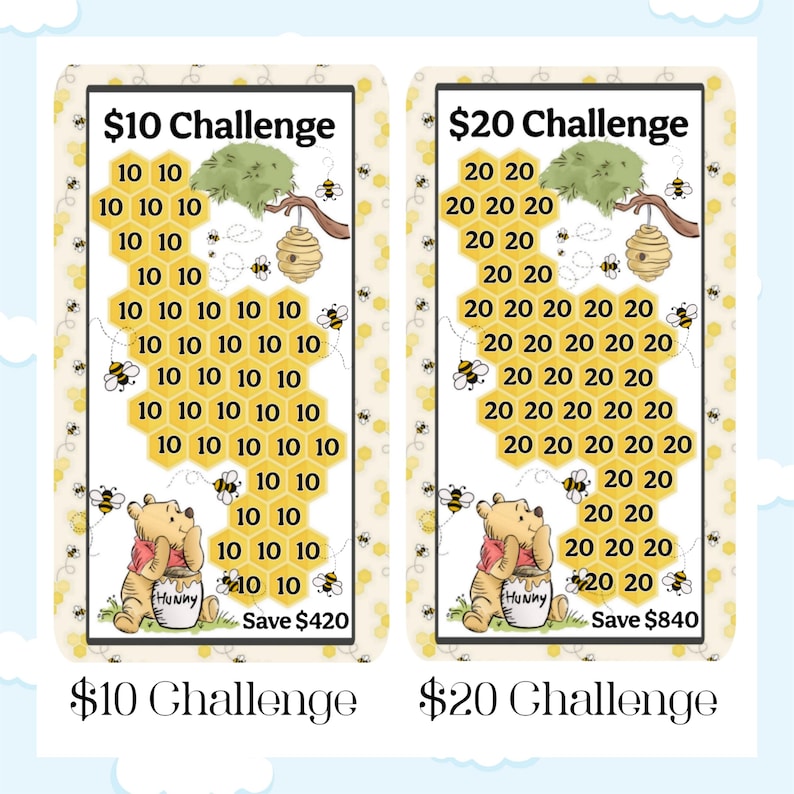 Pooh Bear | Honey Pot | Savings Challenge | Budget Binder | Cash ...