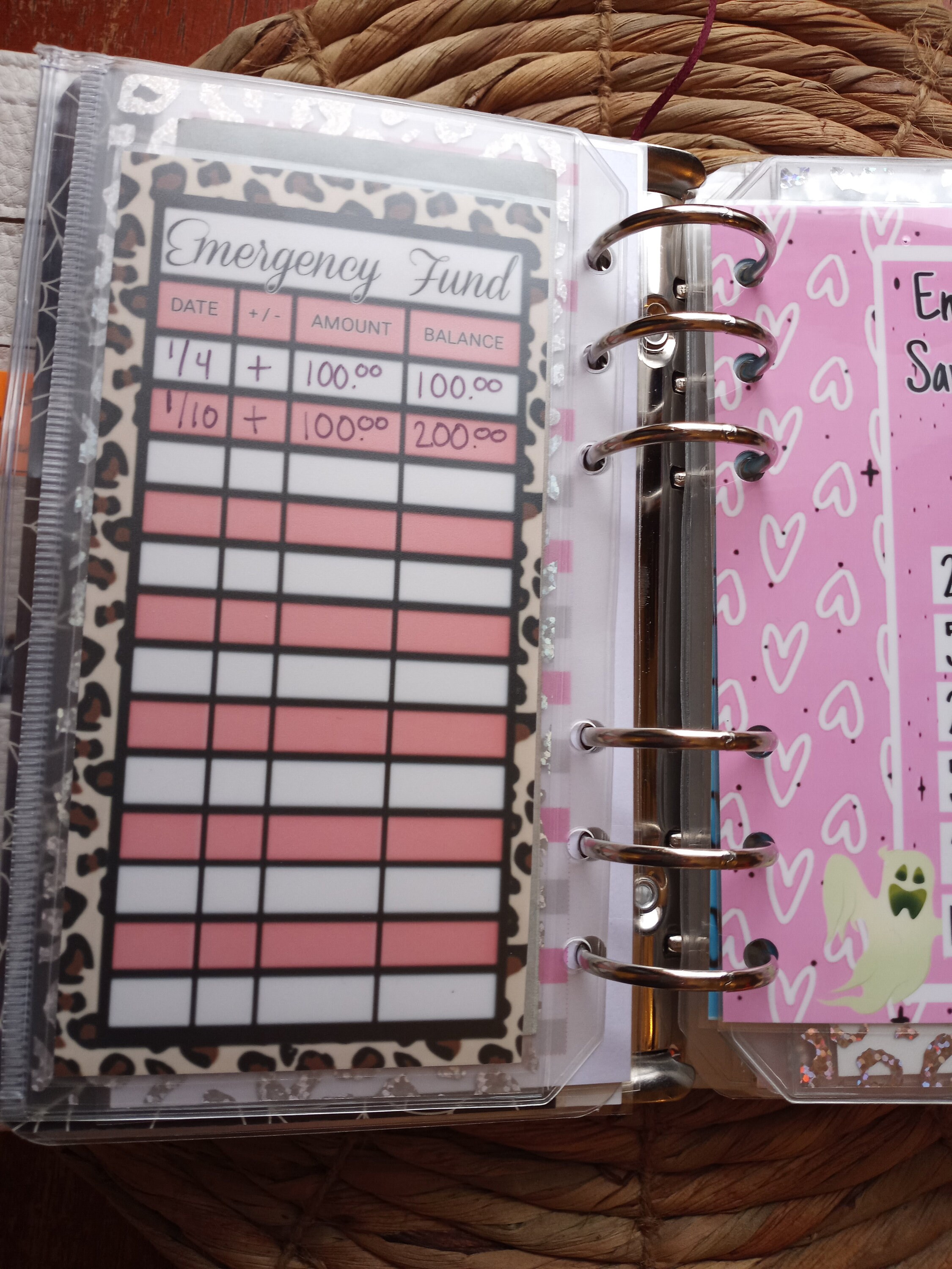 Personalized laminated Cash Tracker Leopard Pink Budget Binder A6 Cash ...