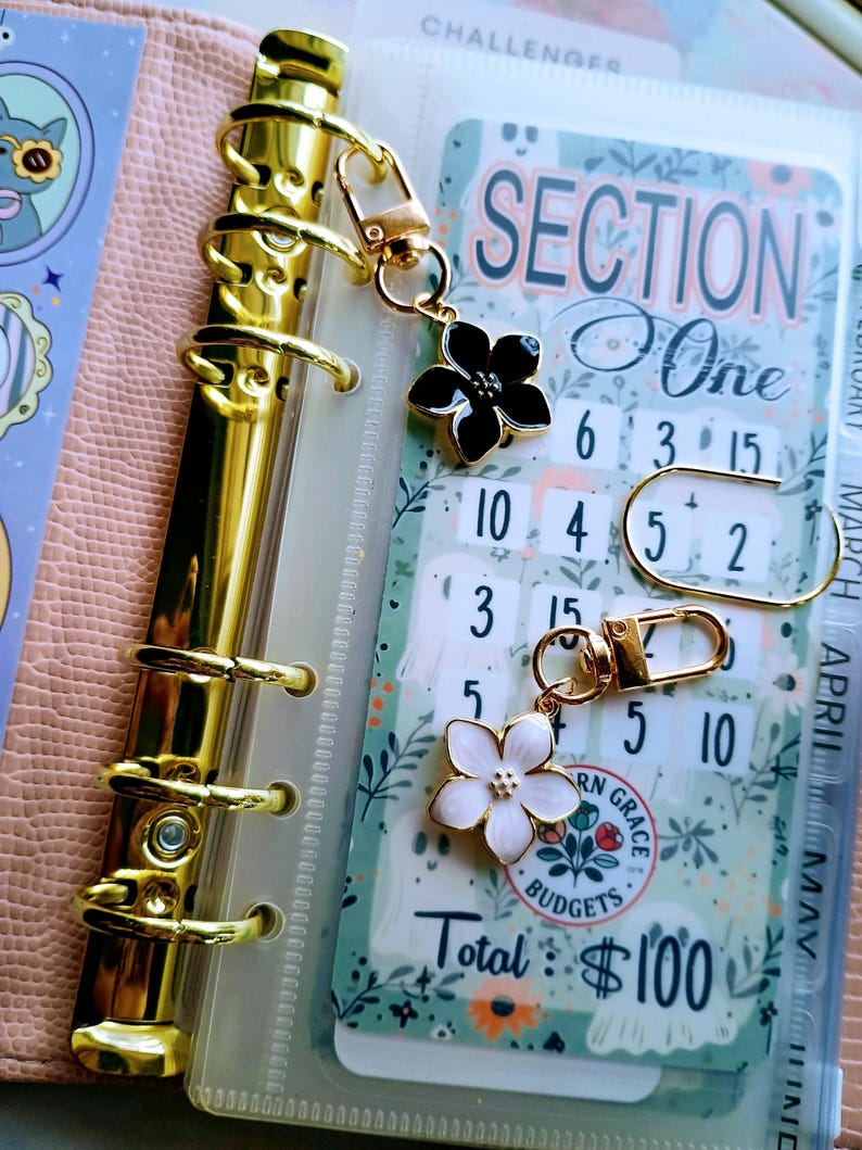 Floral Planner Charm Keychains. Binder Charms - Etsy