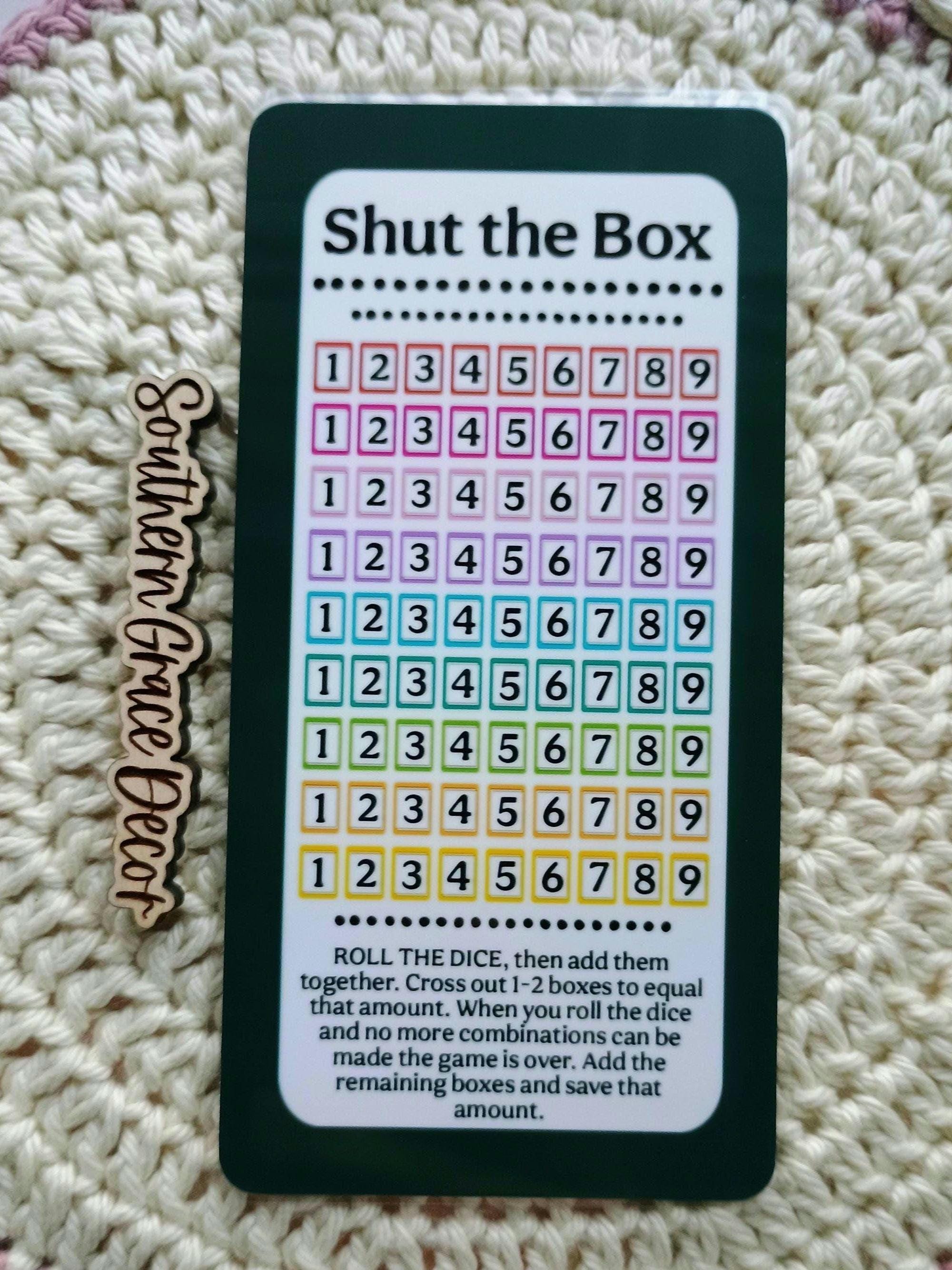 Shut the Box Savings Challenge Dice Budget Binder Cash Stuffing A6 ...