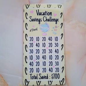Vacation Savings Challenge Budget Binder Cash Stuffing A6