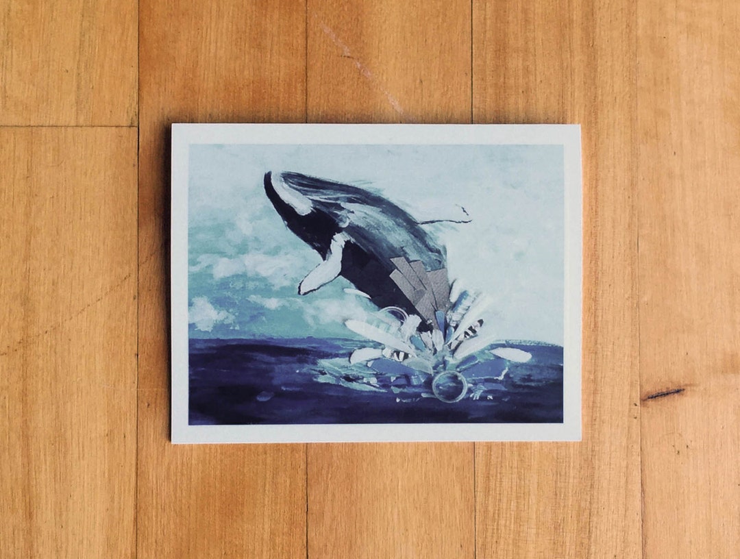 Breaching Whale Note Card - Etsy