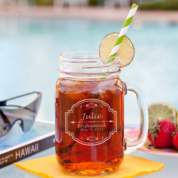Bridesmaid Mason Jar - Etsy