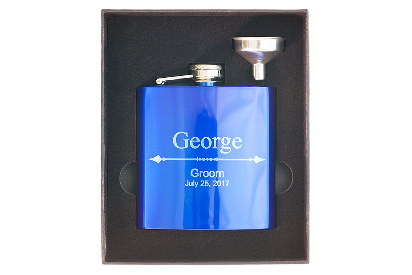 Personalized Flask Gift Box, Custom Engraved Groomsman Gift, Wedding ...