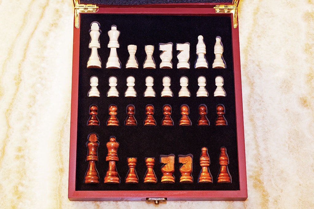Personalized Christmas Chess Set, Customized Travel Chess Board, Unique ...
