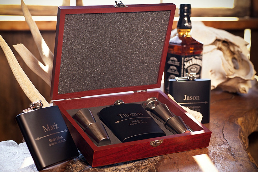 Groomsmen Gift Flask Set, Personalized Flask, Groomsmen Gifts, Best Man ...