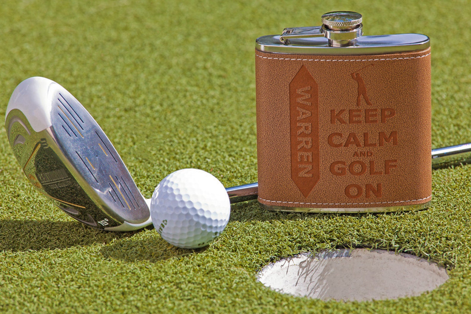 Golfer Flask Gift Set Personalized Flask keep Calm and - Etsy