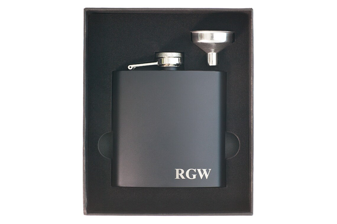 Personalized Flask Gift Box With "initial" Flask, Gift for Guys ...