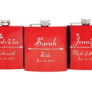 Beautiful Glossy Red Flask (fits Perfectly in Purse) - Personalized ...