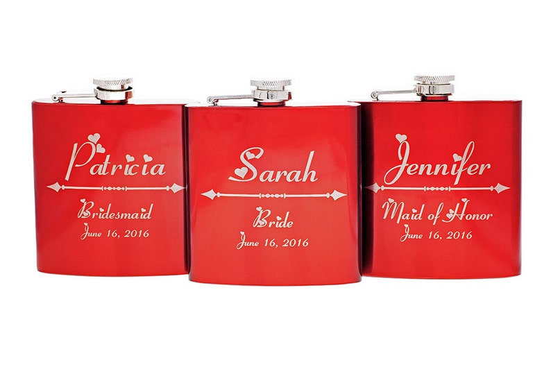 Beautiful Glossy Red Flask (fits Perfectly in Purse) - Personalized ...