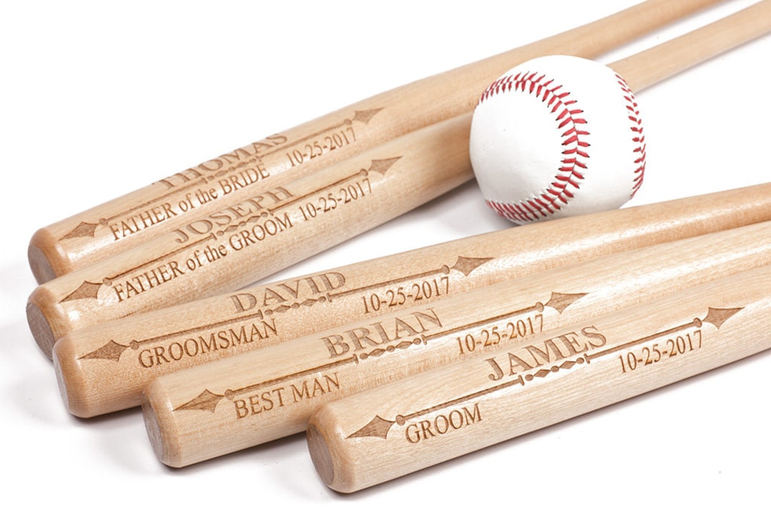 Personalized Mini Baseball Bat, Laser Engraved Wood, Wedding, Groomsman ...