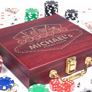 Personalized Poker Gift Set, Custom Engraved Poker Game Box, W/poker ...