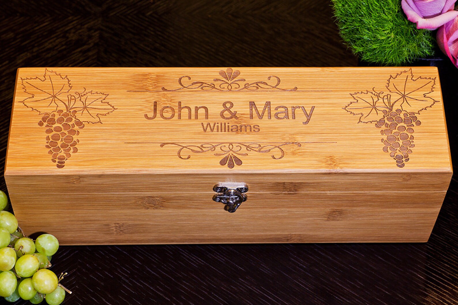 Personalized Bamboo Wine Box With Tools, Custom Engraved Family Gift ...