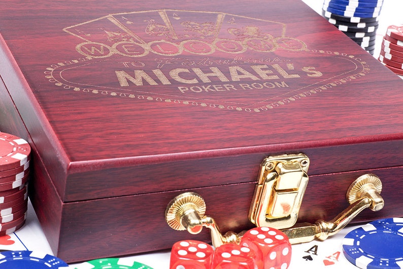 Personalized Poker Gift Set, Customized Poker Game Box, W/ Chips /w ...