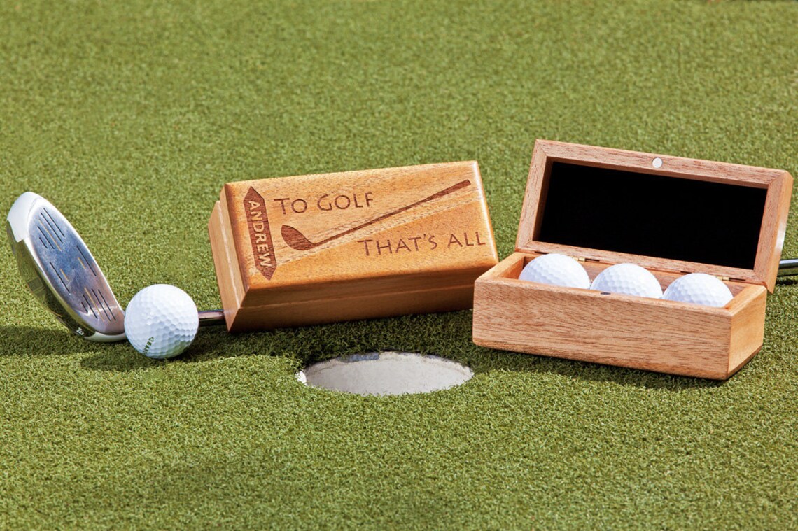 Personalized Golf Ball Gift Box "to Golf - That's All", Custom Engraved ...