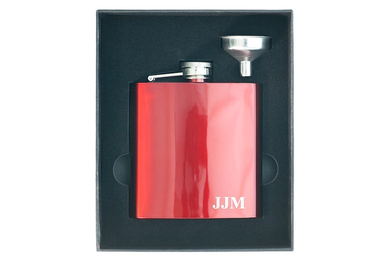 Personalized Flask Gift Box with Initial Flask | Etsy