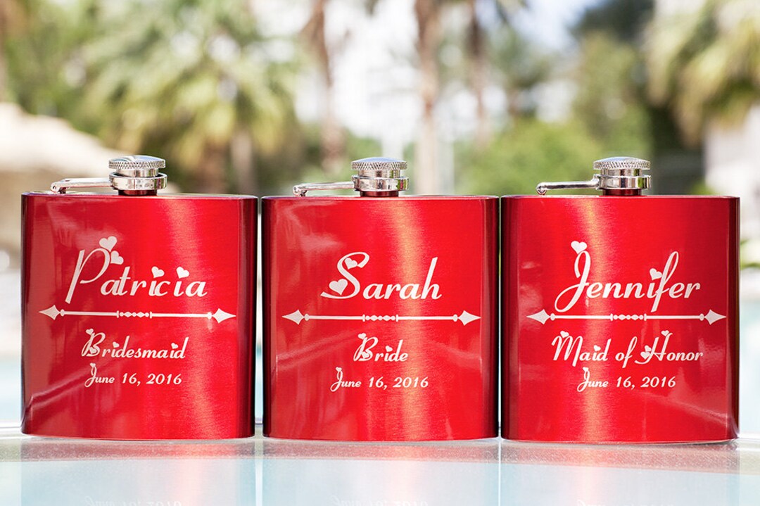 Beautiful Glossy Red Flask (fits Perfectly in Purse) - Personalized ...
