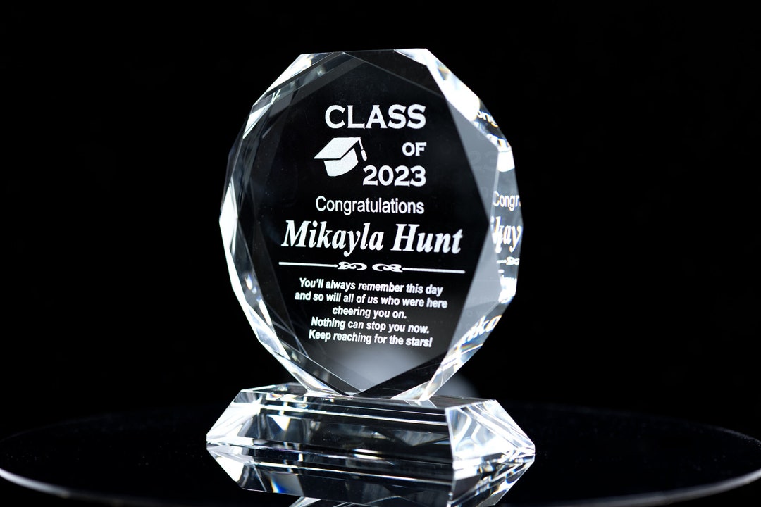 Personalized Crystal Graduation Award, 6 Inches, End of Class ...