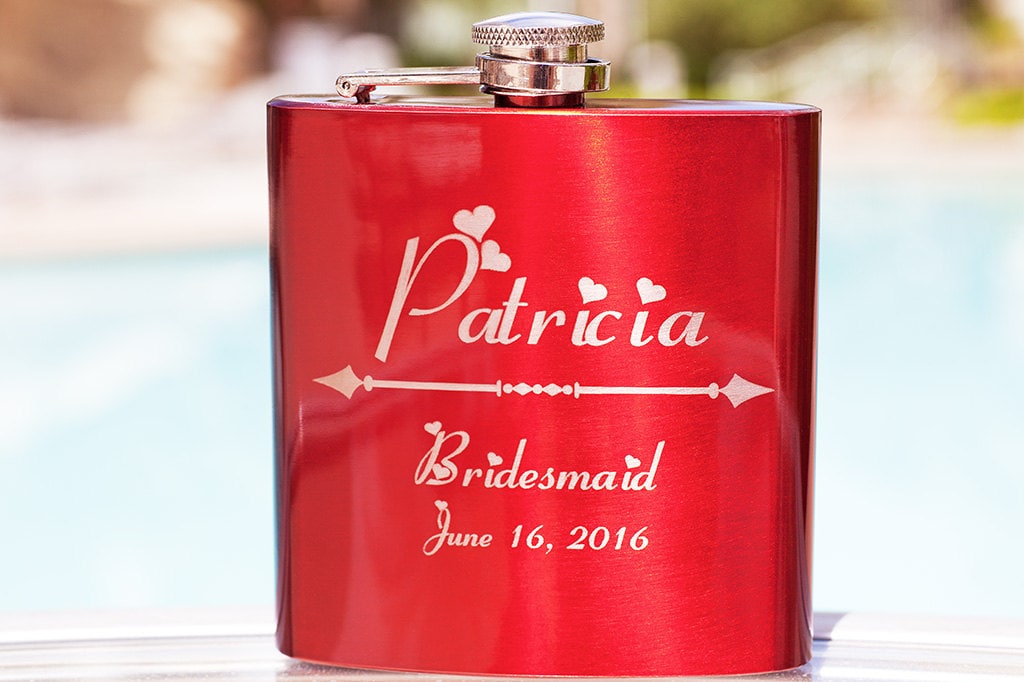 Beautiful Glossy Red Flask fits Perfectly in Purse - Etsy