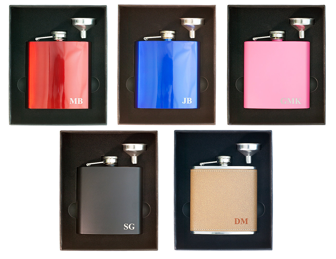 Personalized Flask Gift Box with Initial Flask | Etsy