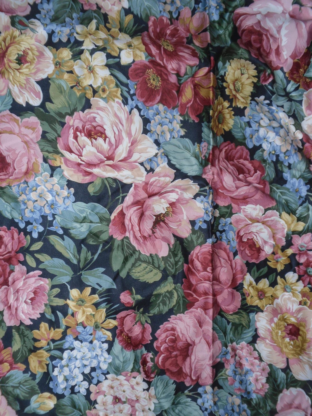 Vintage Crowson 'rosewood' Floral Upholstery Fabric 2.8 Metres 140 Cms ...